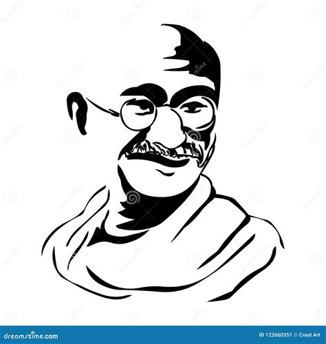 Mahatma Gandhi Ejemplo Del Retrato Del Vector De Mahatma Gandhi