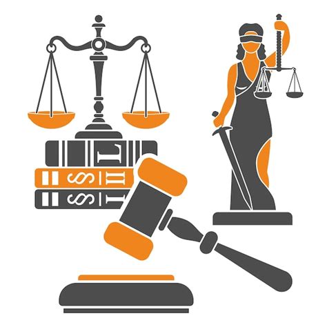 Concepto De Ley Y Justicia Con Escalas De Justicia De Iconos Planos