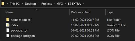 node js fs extra ensurefile function geeksforgeeks