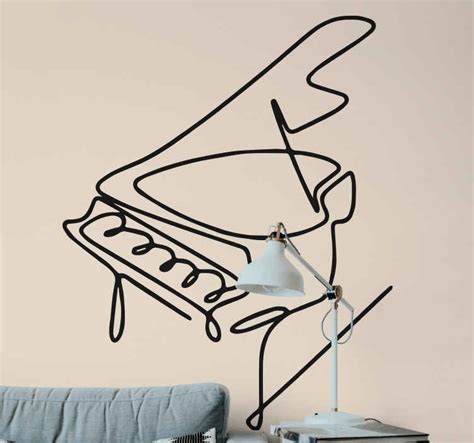 Sticker Mural Note De Musique Piano Minimaliste TenStickers