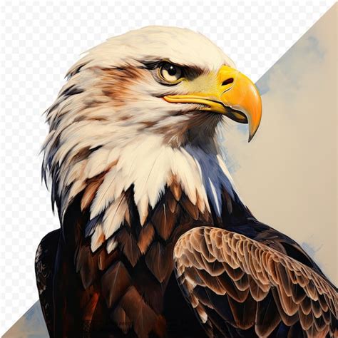 Un Dibujo De Un Guila Calva Con Un Fondo Blanco Archivo Psd Premium