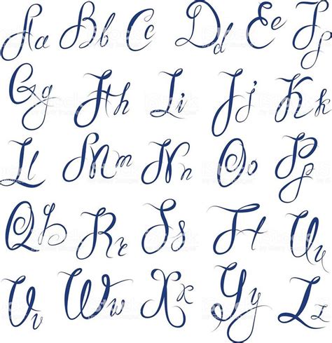 ABC English Alphabet Handwritten Calligraphic Uppercase And