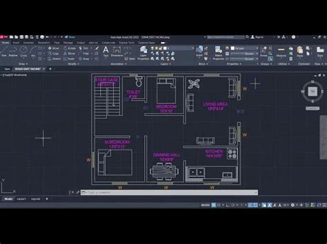 30 X 40 2BHK House Plan East Facing AutoCad Drawing For Beginners