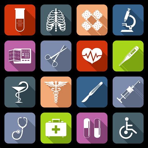 Medical Icons Flat Vector Art At Vecteezy