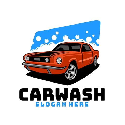 Plantilla De Logotipo De Lavado De Autos Vector Premium
