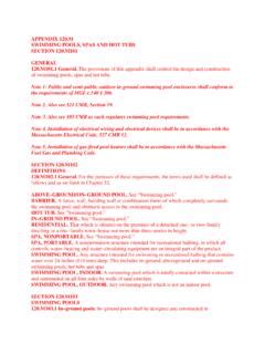 APPENDIX 120 M SWIMMING POOLS SPAS AND HOT TUBS Appendix 120 M