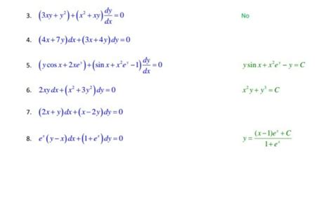 solved determine if the given ode is exact or not if it is