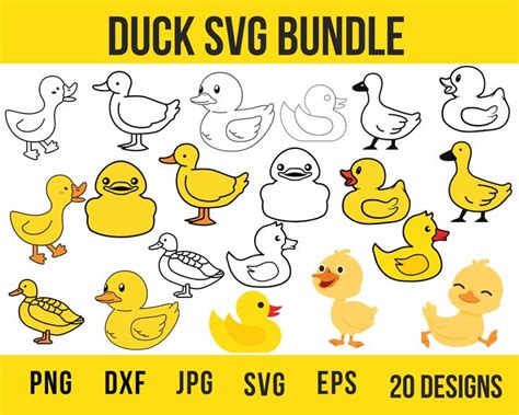 20 Duck Svg Bundle Rubber Ducky Svg Rubber Duck Svg Duck Clipart