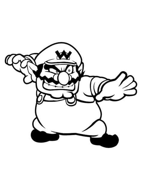 Coloriage Wario de Mario télécharger et imprimer gratuit sur