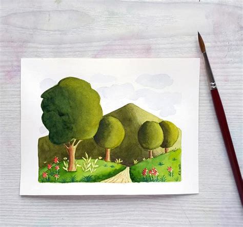 Original Watercolor Painting Prairie Collectible Original Illustration