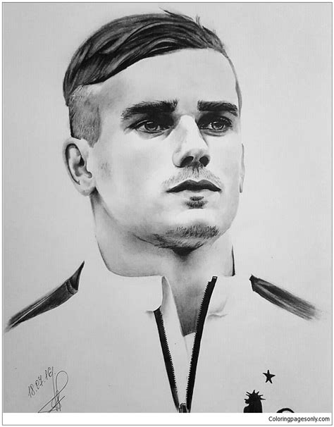Coloriage De Antoine Griezmann Coloriage Foot Coloriage Football