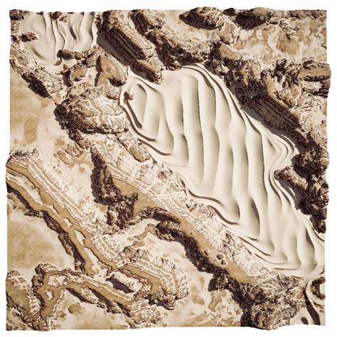 Desert Sand Dunes And Rocks Environment Landscape Terrain 3D Model 3D