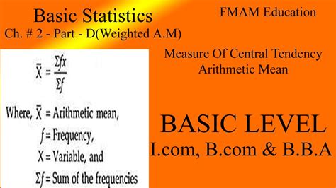 ch 2 part d weighted arithmetic mean youtube