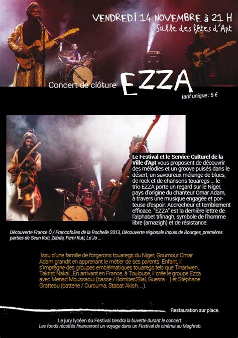 Concert de EZZA 2014 FCAPA festival des cinémas d Afrique du pays
