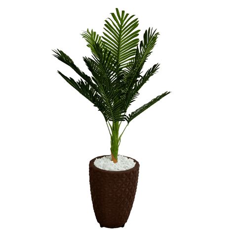 Planta Palmeira Folhagem Coqueiro Artificial Vaso Grande 42CM