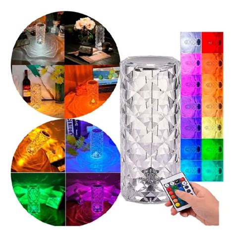 Luminaria Para Escritorio Touch Cristal C Controle 16 Cores MercadoLivre