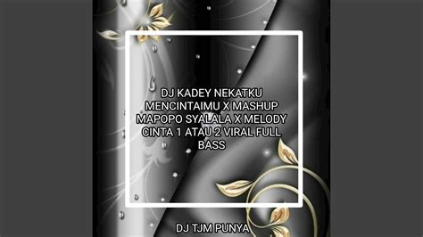 DJ KADEY NEKATKU MENCINTAIMU X MASHUP MAPOPO SYALALA X MELODY CINTA 1