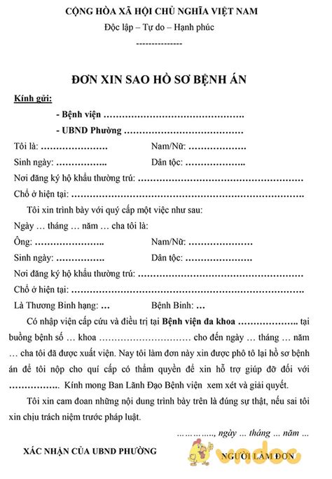 Mẫu hồ sơ bệnh án miễn phí Tải về ngay