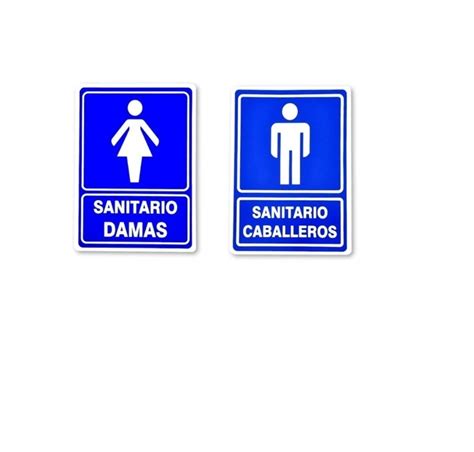 Señalamiento Sanitarios Baños Hombre Mujer 25x35cm
