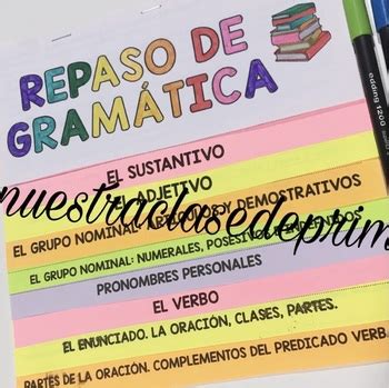 Flipbook Repaso de Gramática by En nuestra clase de primaria TPT
