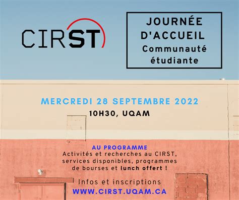 Journée daccueil pour la cohorte étudiante du CIRST automne 2022