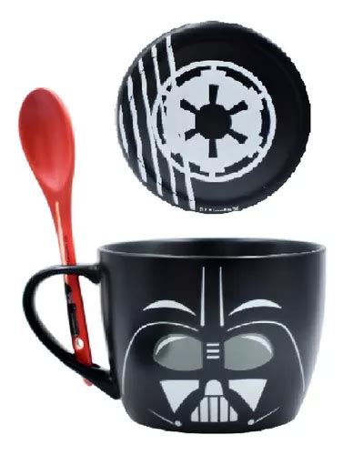 Taza Darth Vader Star Wars C cuchara Y Tapa 650ml Disney Envío gratis