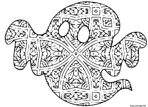 Coloriage Mandala Halloween Fantome Difficile Pour Adulte Dessin