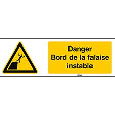 Panneau de sécurité ISO Danger Bord de la falaise instable Brady