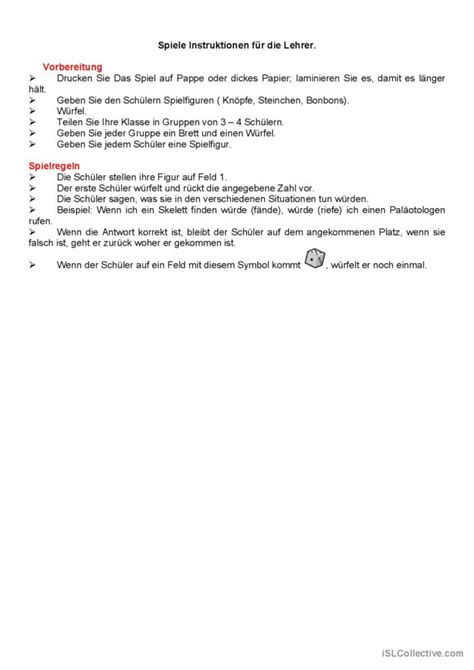 Brettspiel Was würdest du tun wen Deutsch DAF Arbeitsblätter pdf doc