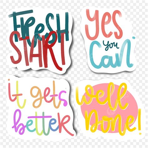 Motivation Stickers Set White Transparent Motivational Stickers Set