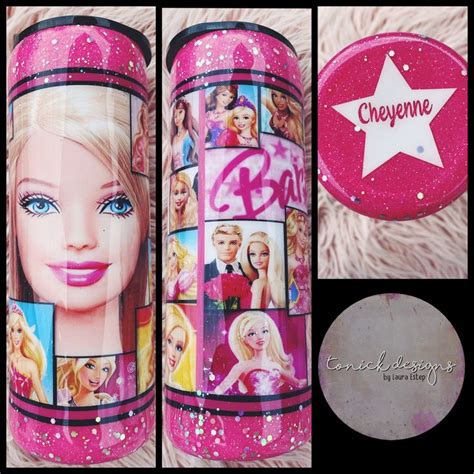 The Barbie Hair Products Are Pink And Have Pictures On Them