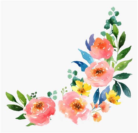 Corner Watercolor Flower Png Transparent Png Transparent Png Image
