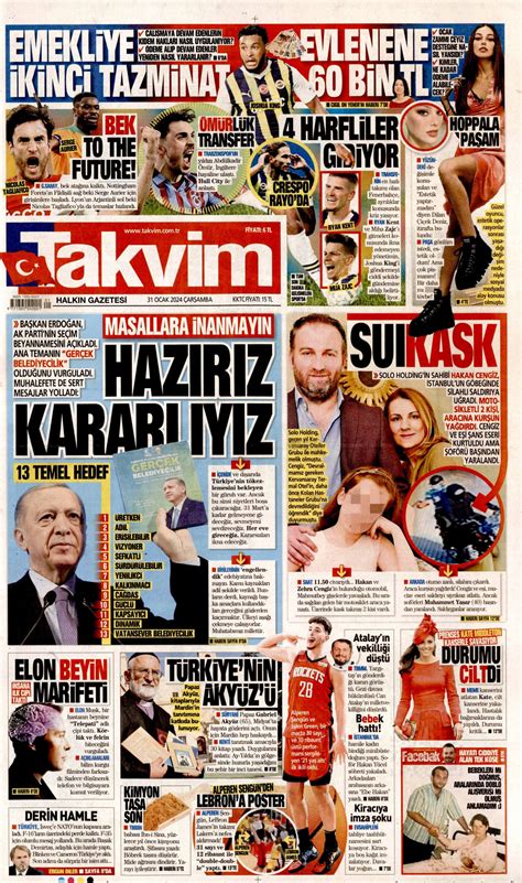 Takvim Gazetesi Takvim Manşet Oku Haberler 31 Ocak 2024