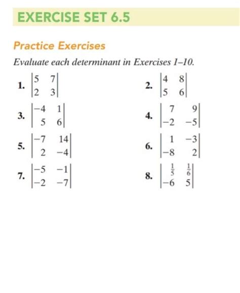 solved evaluate each determinant in exercises 1 10 1