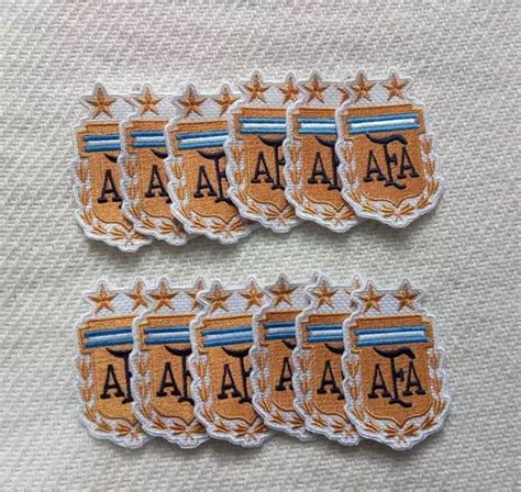 Parche Aplique Bordado Escudo Afa Argentina Fondo Blanco En Venta En