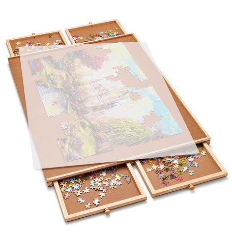 Buy Gamenote Wooden Jigsaw Puzzle Table With Drawers Cover Mat 23 X