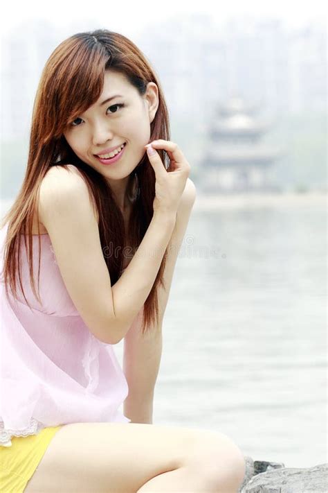 Beautiful Asian Girl Outdoors Stock Image Image Of Enjoy Lonely 12554091