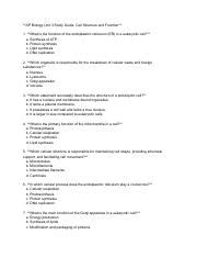 Mastering Cell Structure And Function Ap Biology Study Guide Course Hero