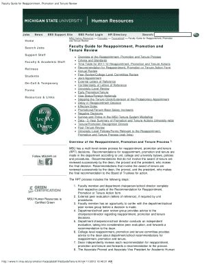 Fillable Online Canr Msu Faculty Guide For Reappointment Promotion And
