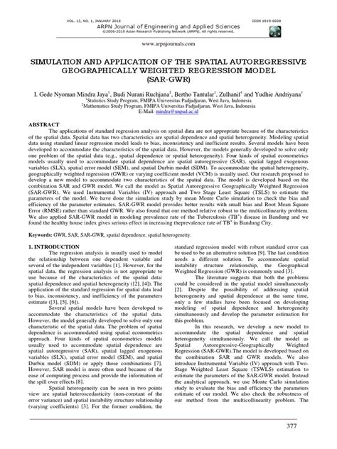 simulation and application of the spatial autoregressive geographically weighted regression