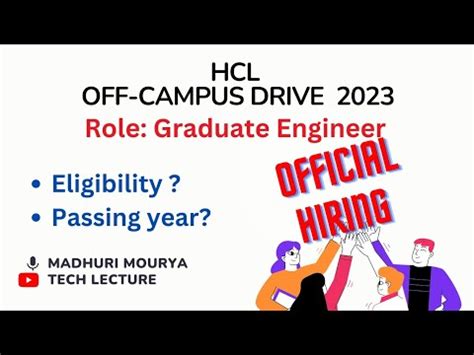 Hcl Off Campus Drive Role Graduate Engineer Techlecture Youtube