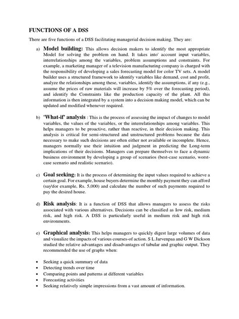functions of a dss pdf pdf decision support system mathematical model