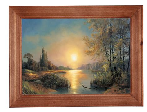 Reprodukcja Obrazu W Drewnianej Ramie O Wymiarach 13x18 Cm Jezioro