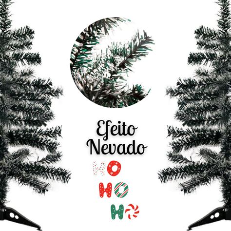Árvore Pinheiro de Natal Luxo Verde Nevada 90cm C 70 Galhos