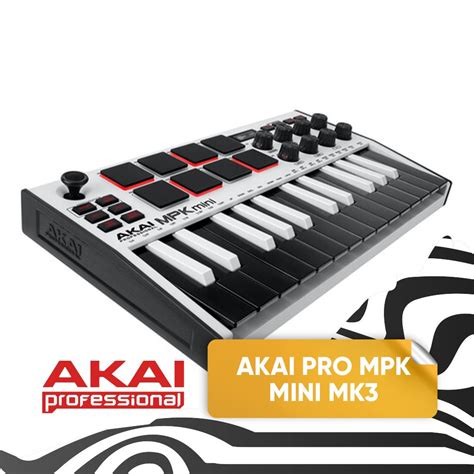 Миди клавиатура USB MIDI клавиатура AKAI MPK Mini MK3 White купить с