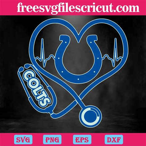 Indianapolis Colts Heart Stethoscope Svg Png Dxf Eps Digital Files