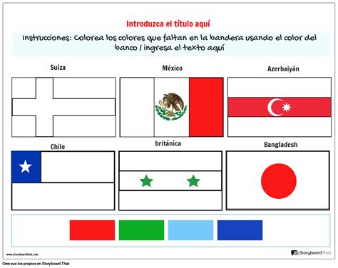 Hoja De Trabajo Para Colorear Banderas Storyboard