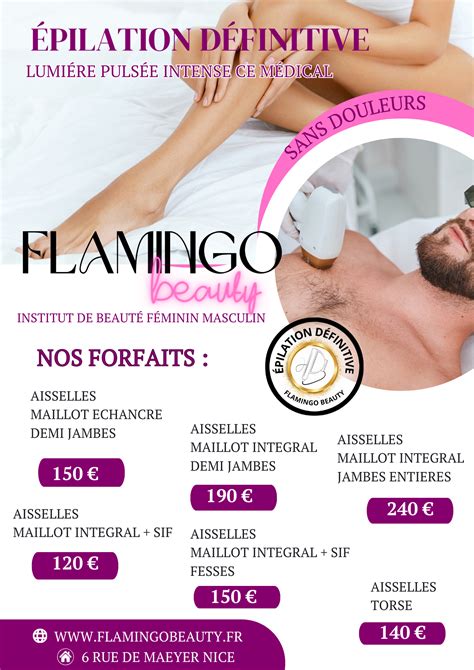 tarifs forfaits epilation définitive lumière pulsée Nice