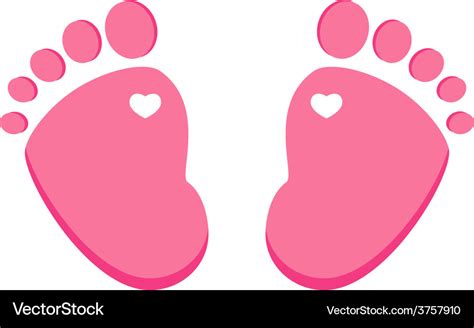 Pink Baby Footprint Royalty Free Vector Image VectorStock