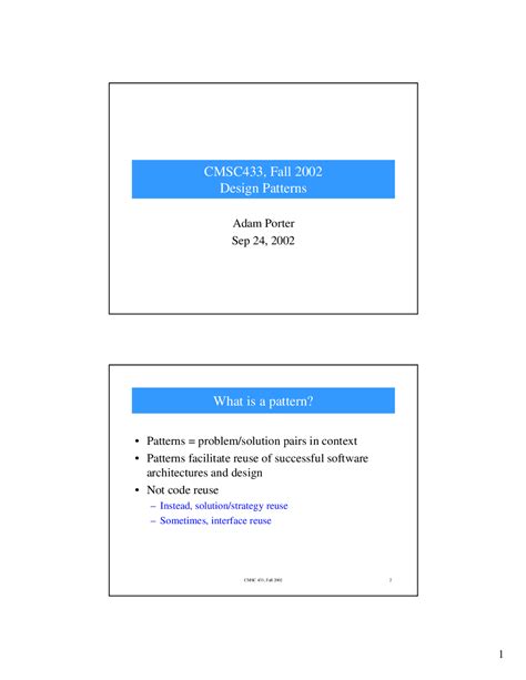 design pattern programming language technology paradigms cmsc 433 docsity
